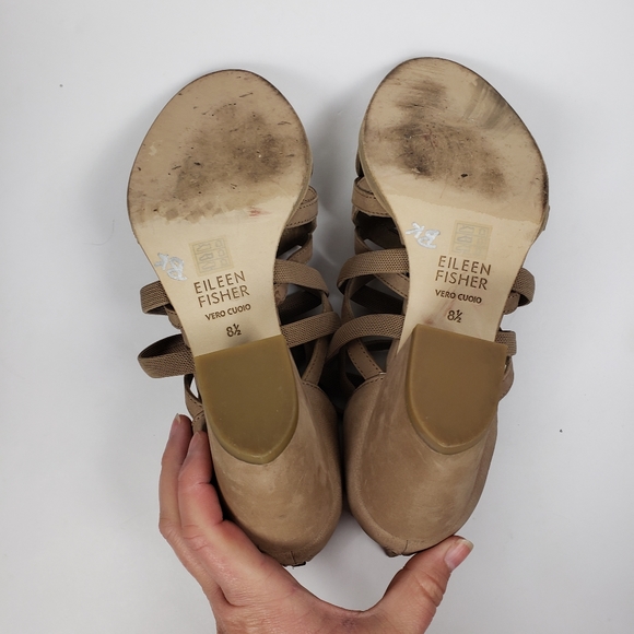 Eileen Fisher | Shoes | Eileen Fisher Fara Tan Leather Caged Sandals 85 ...